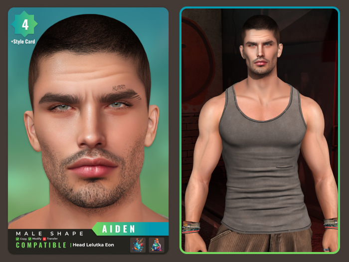 Second Life Marketplace - Aiden - Lelutka Eon - Male Shape - ERGHO